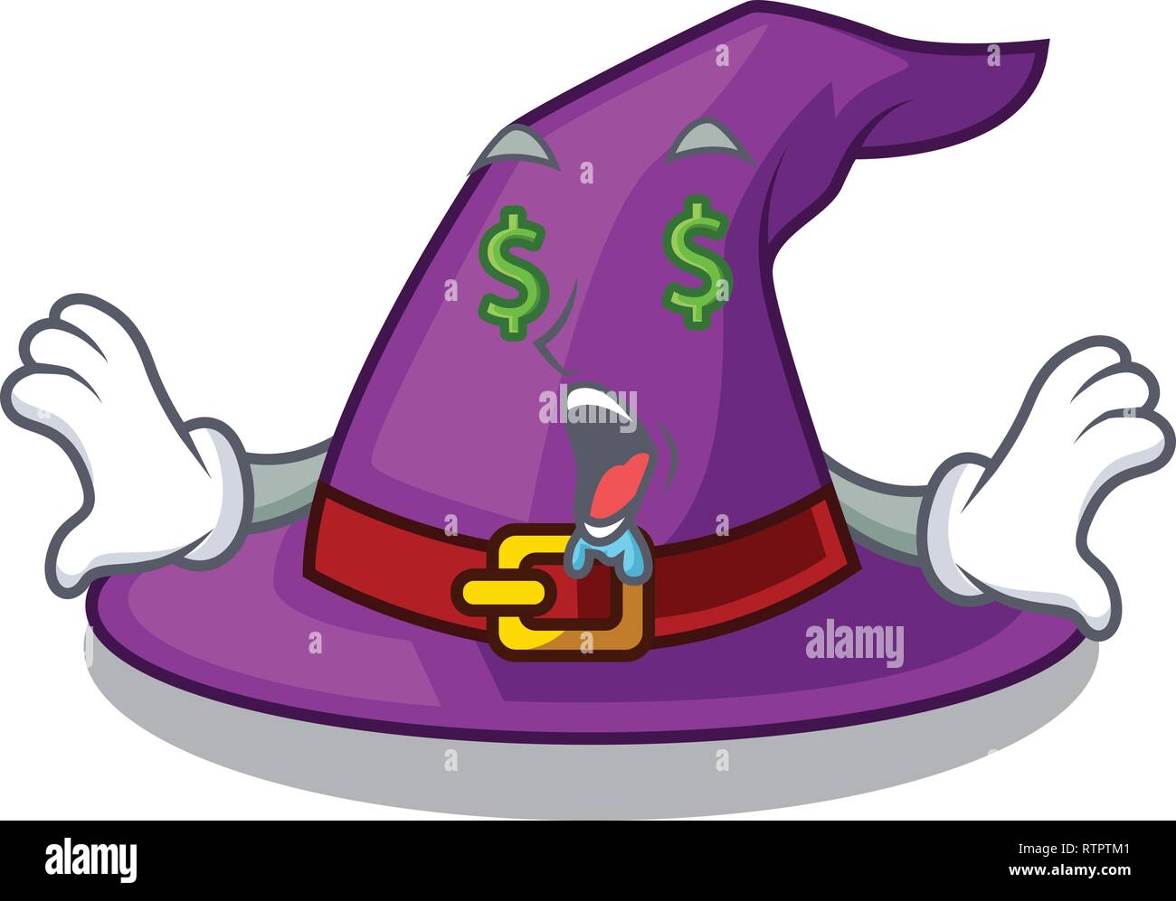 Money eye witch hats in shape beautiful cartoons Stock Vector Image ...