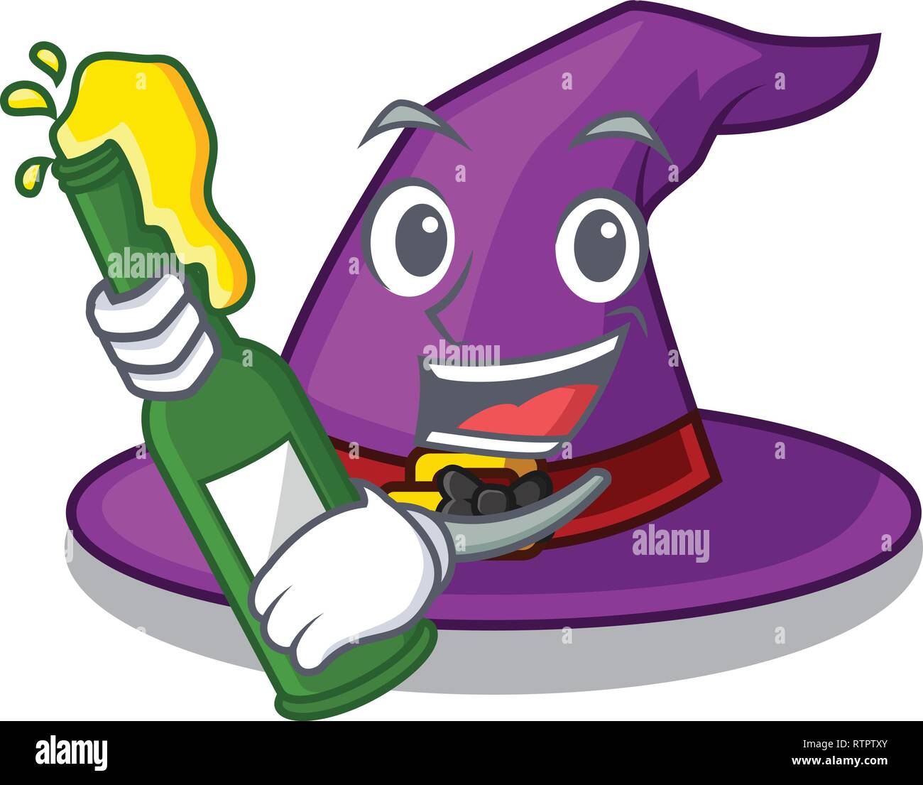 With beer witch hats in shape beautiful cartoons Stock Vector Image ...