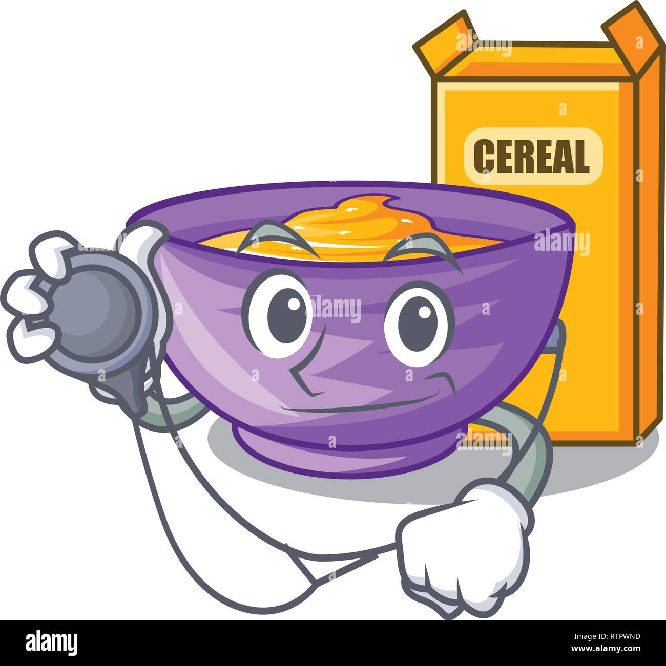 Doctor cereal box in a cartoon bowl Stock Vector Image & Art - Alamy