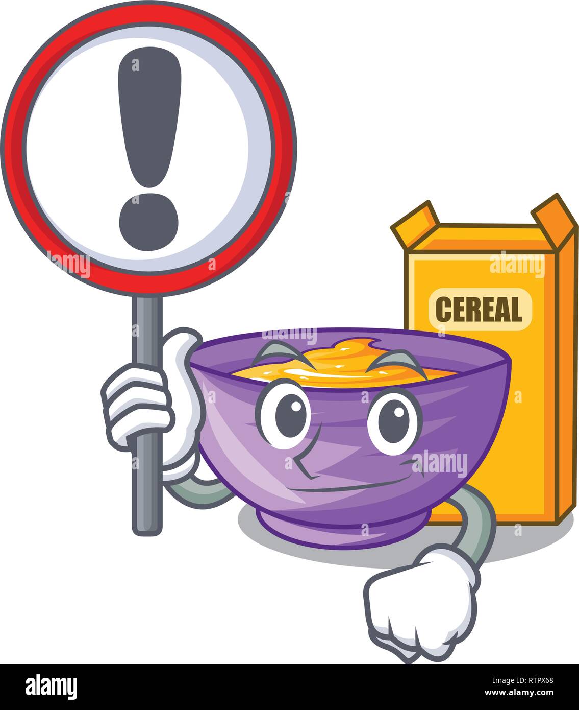 With sign cereal box in a cartoon bowl Stock Vector Image & Art - Alamy