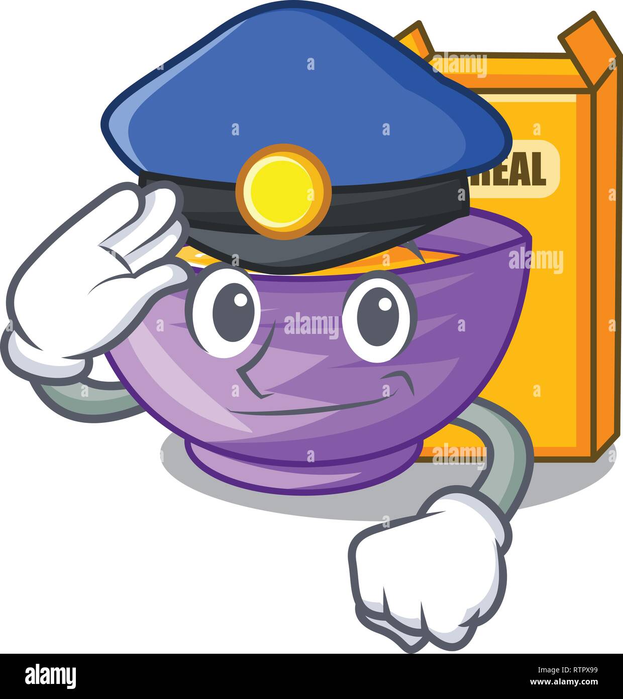 Police cereal box in a cartoon bowl Stock Vector Image & Art - Alamy