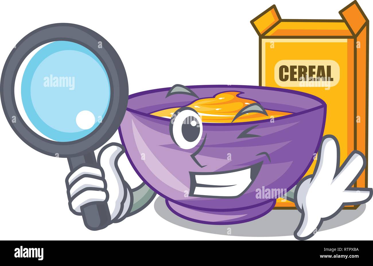 Detective Cereal Box In The Character Fridge Stock Vector Image And Art