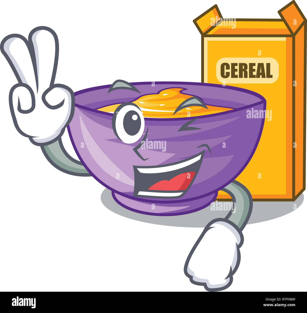 Two Finger Cereal Box In The Character Fridge Stock Vector Image And Art