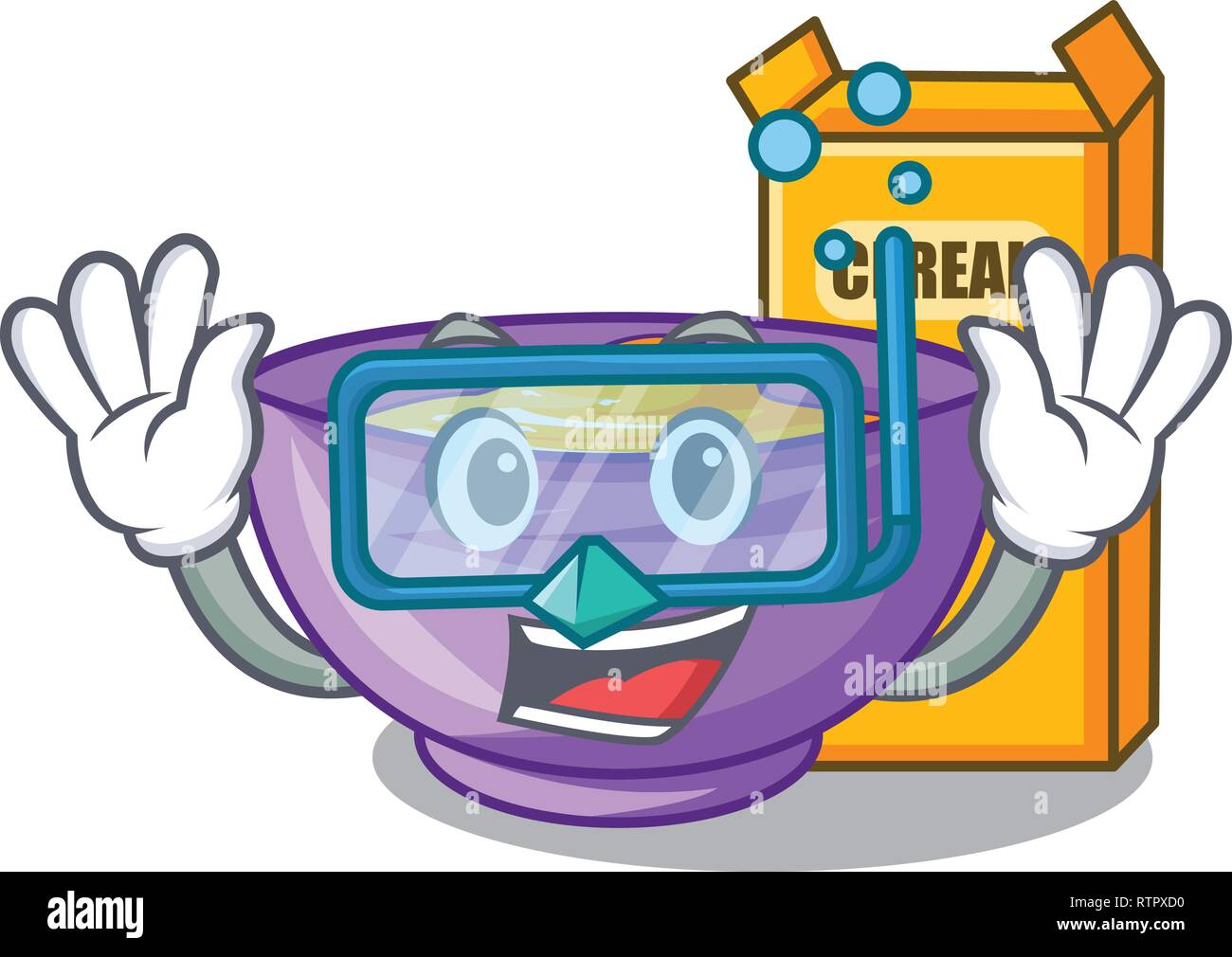 Diving Cereal Box In The Character Fridge Stock Vector Image And Art Alamy