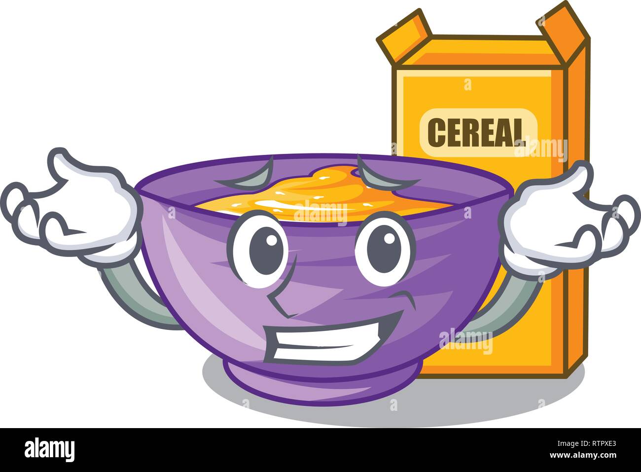 Grinning Cereal Box In The Character Fridge Stock Vector Image And Art
