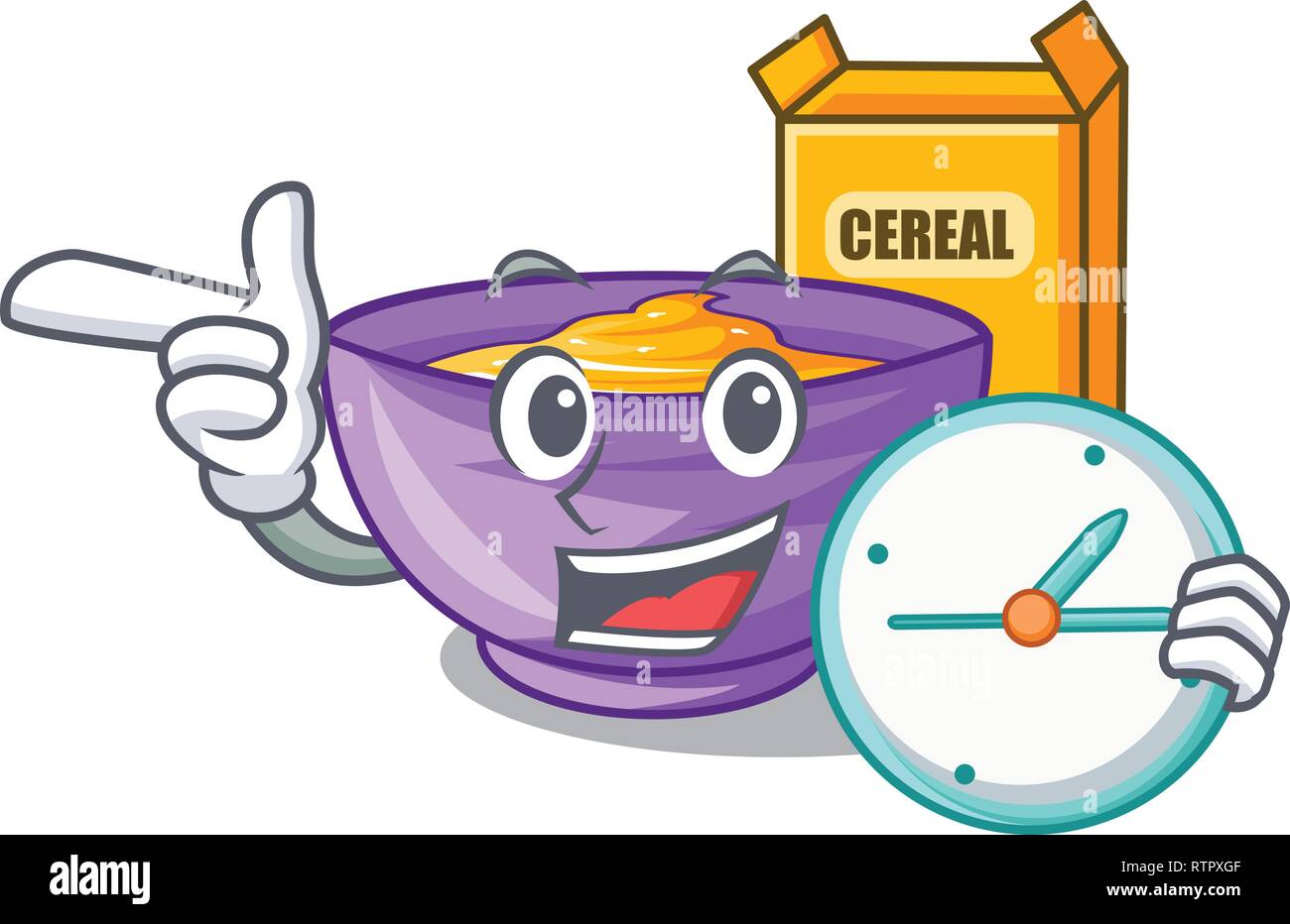 With Clock Cereal Box In The Character Fridge Stock Vector Image And Art