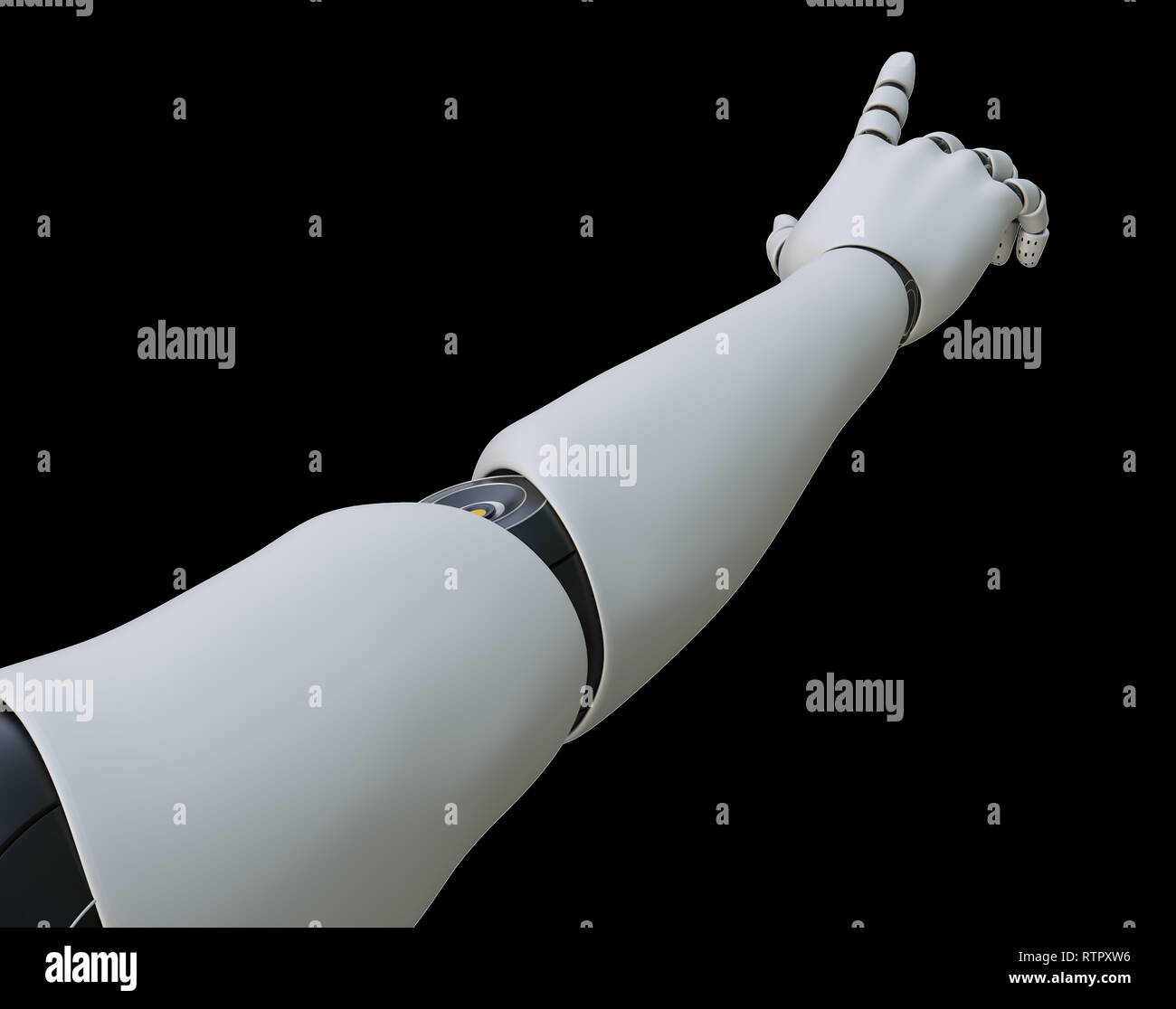 Robot hand pointing index finger, isolated Stock Photo - Alamy