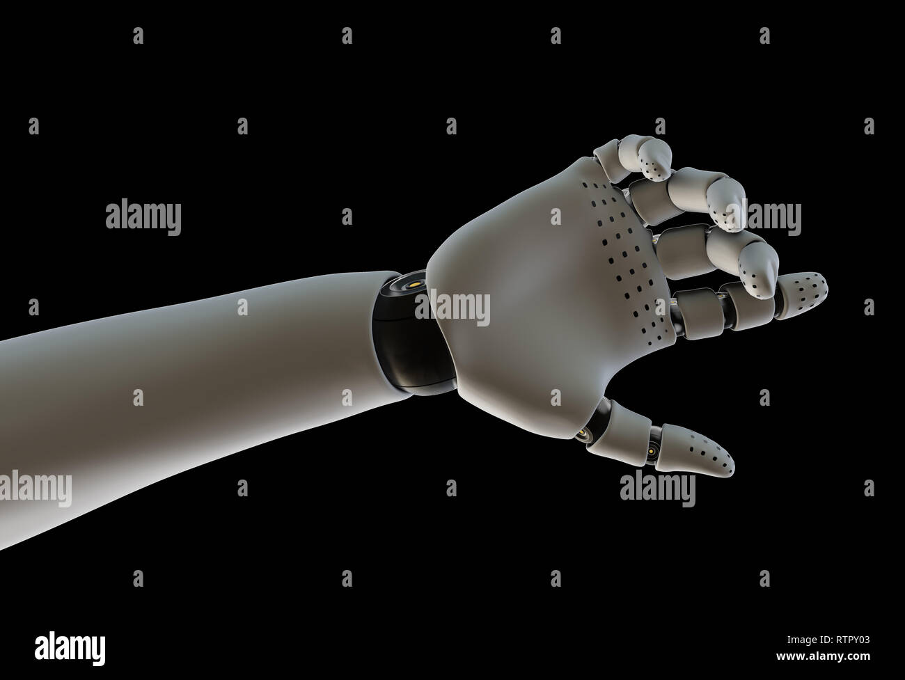 Robot hand pointing index finger, isolated Stock Photo - Alamy