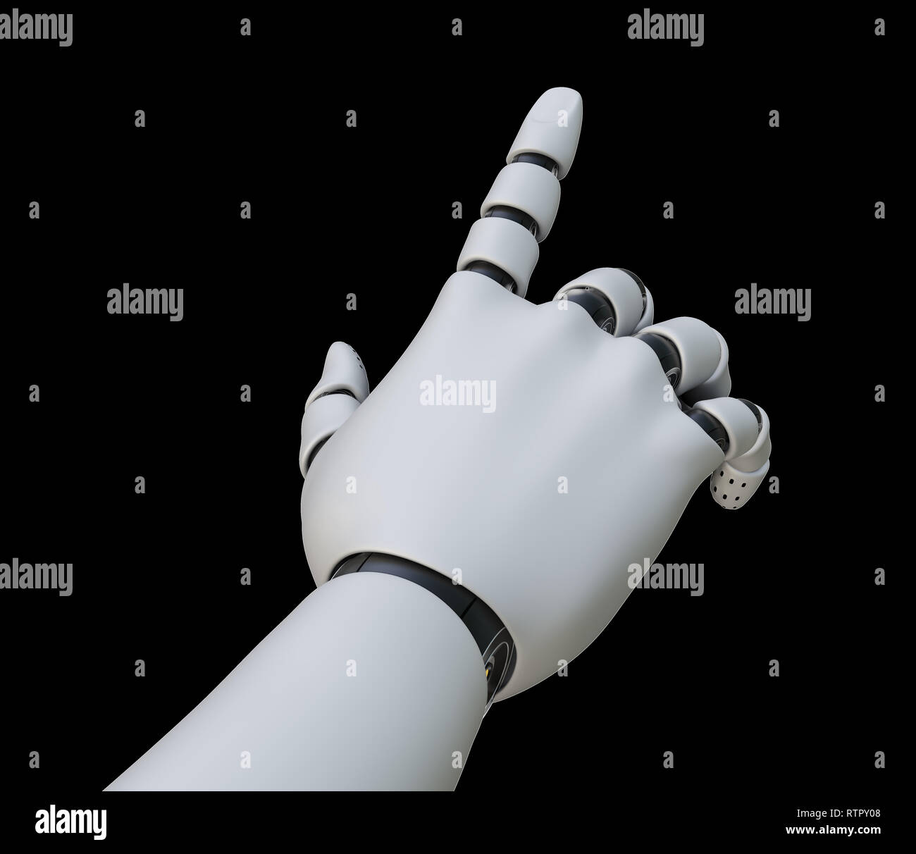 Robot hand pointing index finger, isolated Stock Photo - Alamy