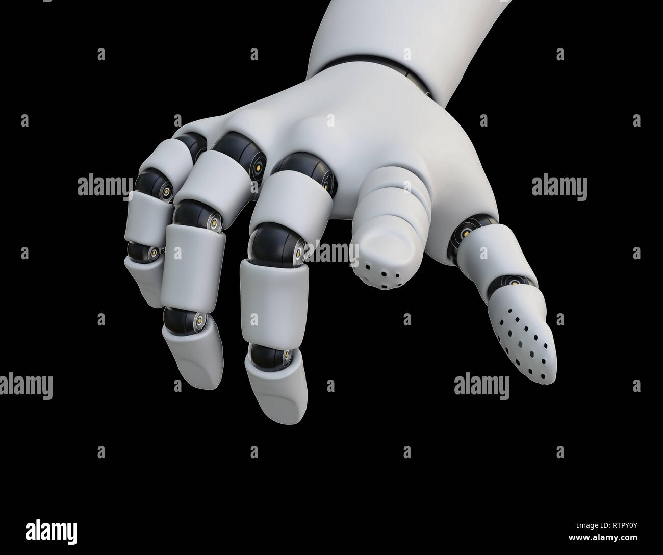 Robot hand pointing index finger, isolated Stock Photo - Alamy