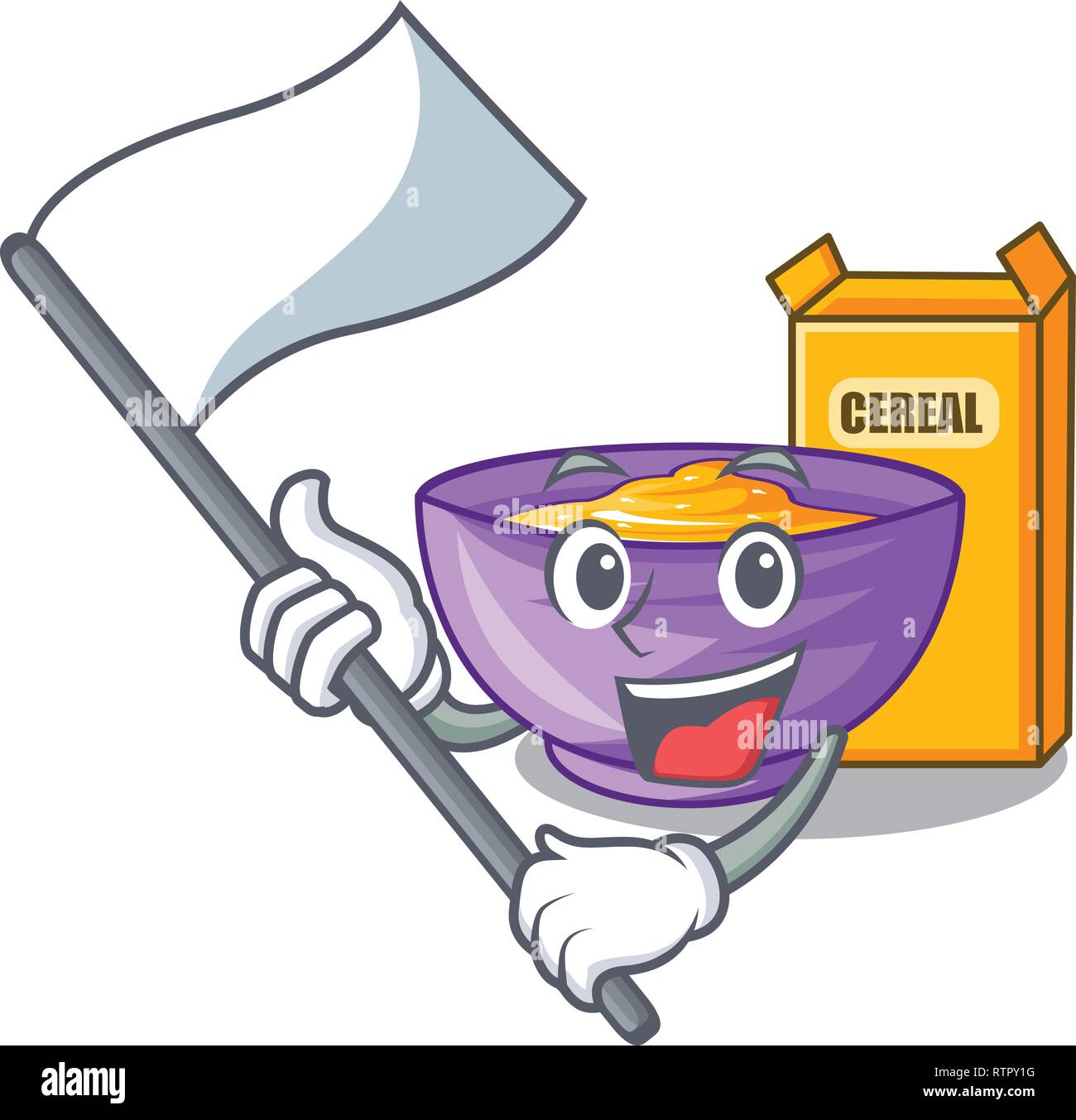 With Flag Cereal Box Isolated With The Cartoons Stock Vector Image