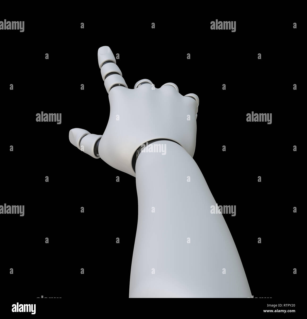 Robot hand pointing index finger, isolated Stock Photo - Alamy