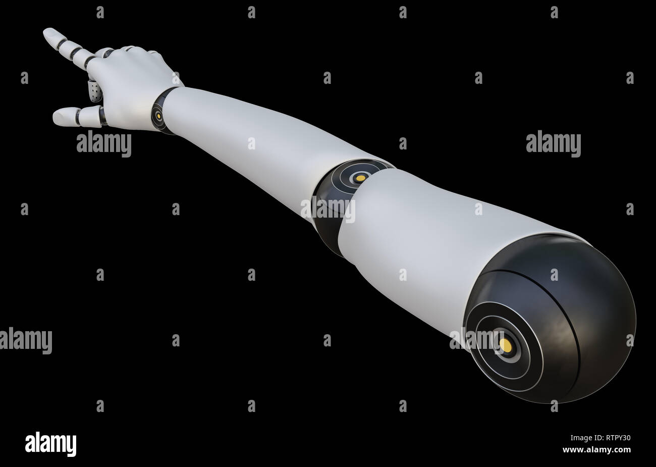 Robot hand pointing index finger, isolated Stock Photo - Alamy