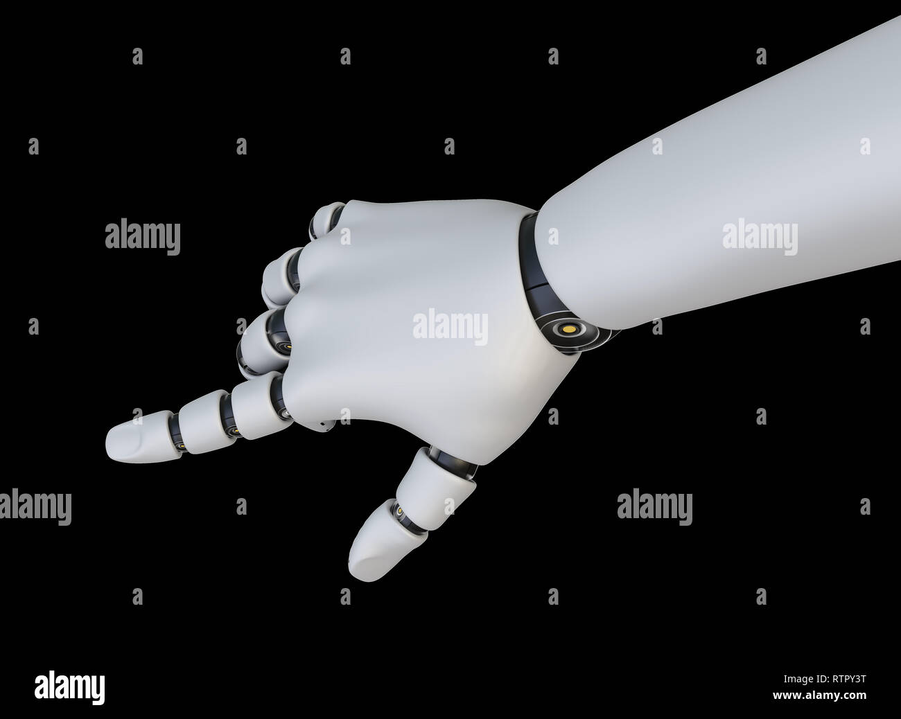 Robot hand pointing index finger, isolated Stock Photo - Alamy