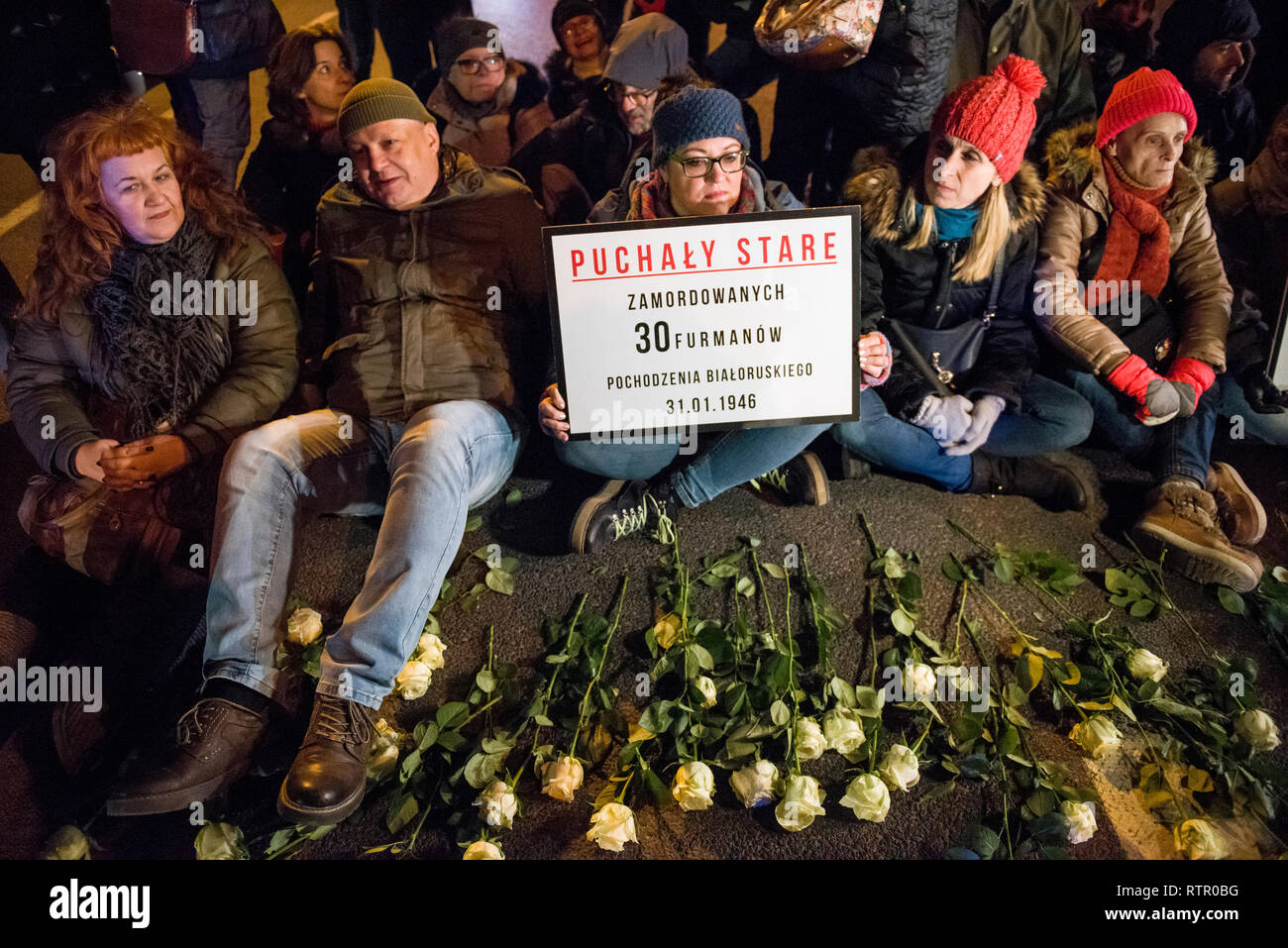 Antifascists are seen blocking the route of the nationalists march ...
