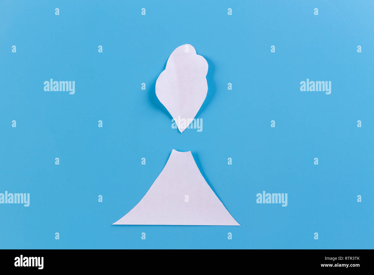 Lava going down the Volcano. paper cut Stock Photo - Alamy