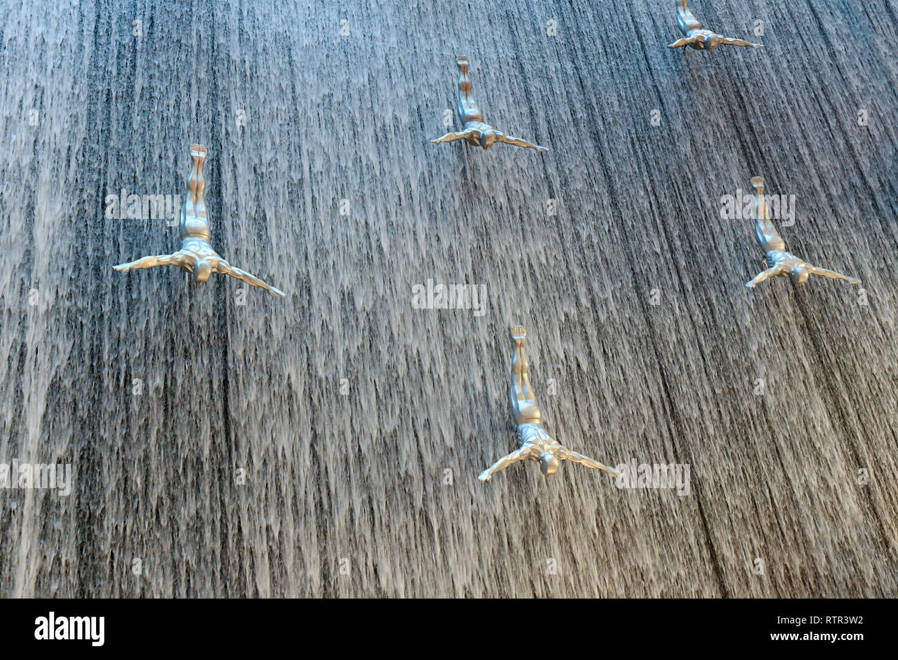 DUBAI, UAE - OCTOBER 31: Famous Waterfall in Dubai Malll on October 31 ...