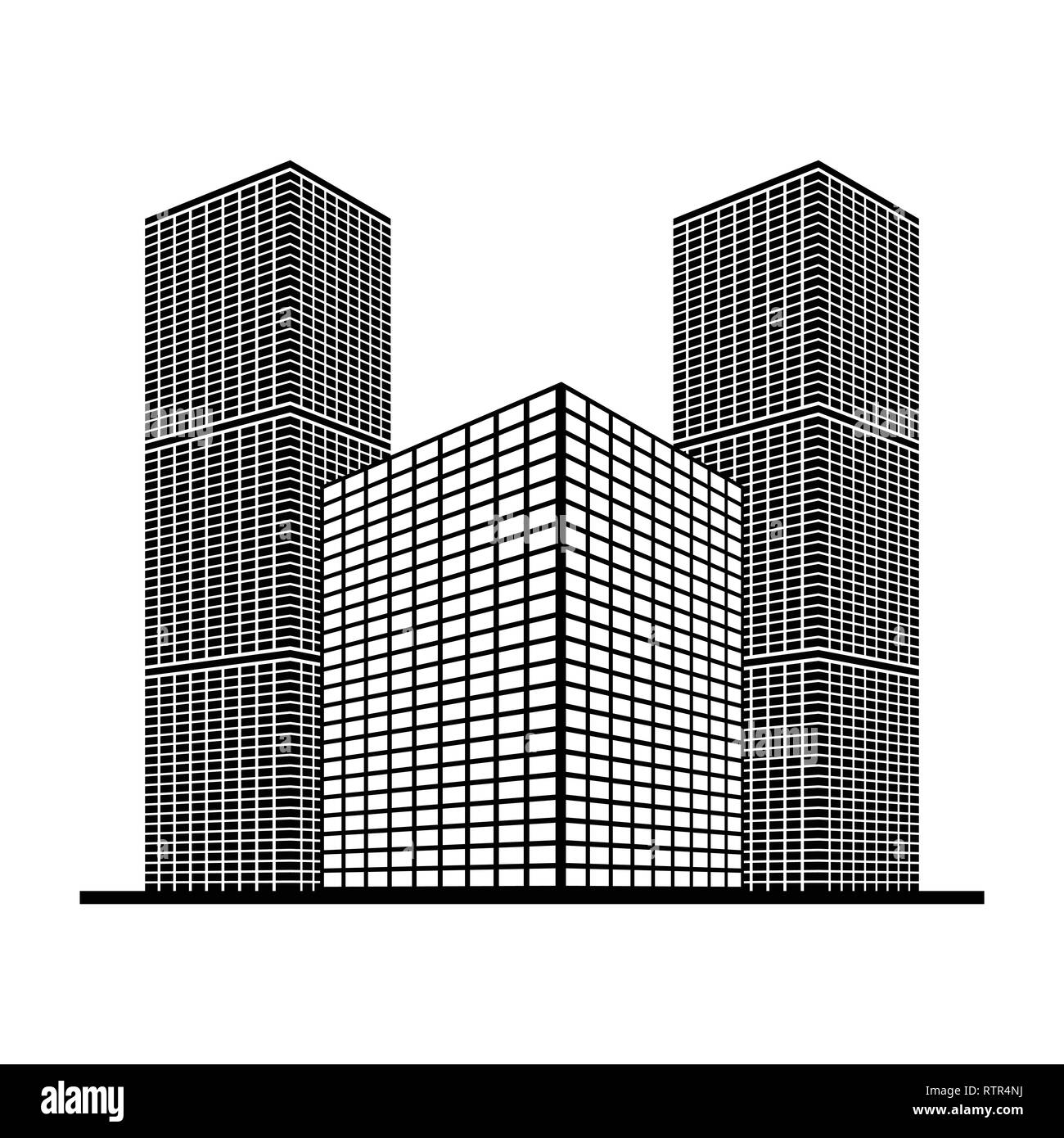 Tall Building Clipart Black And White Office Building Vector Icon