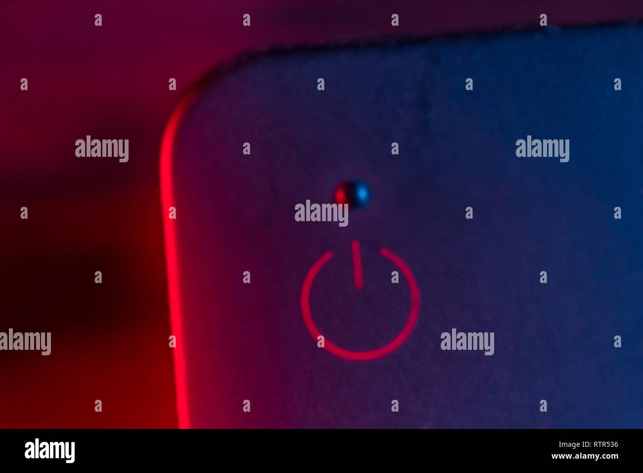 remote red button to turn on. close up Stock Photo - Alamy