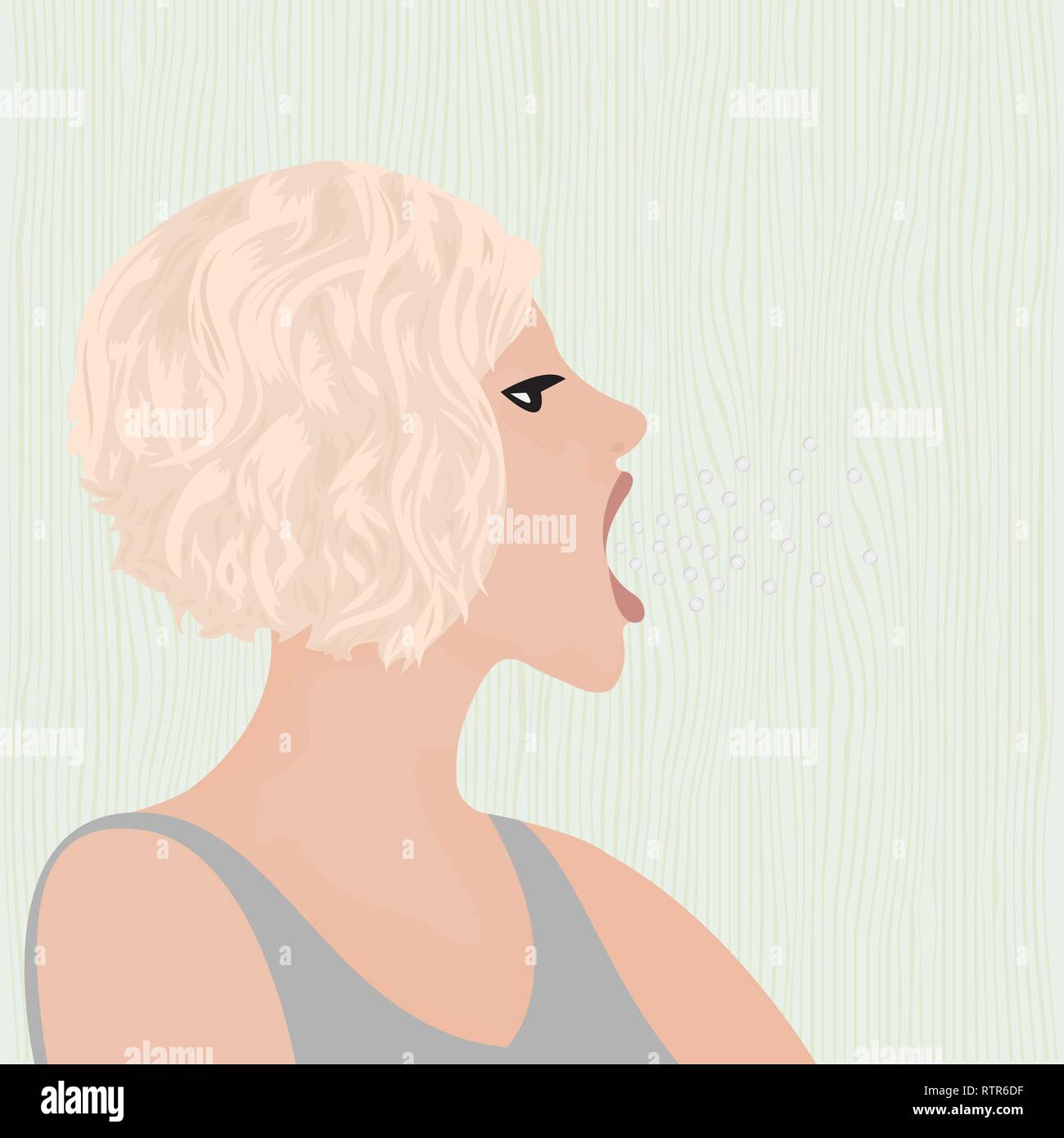 A burp from mouth of a girl vector illustration Stock Vector Image ...