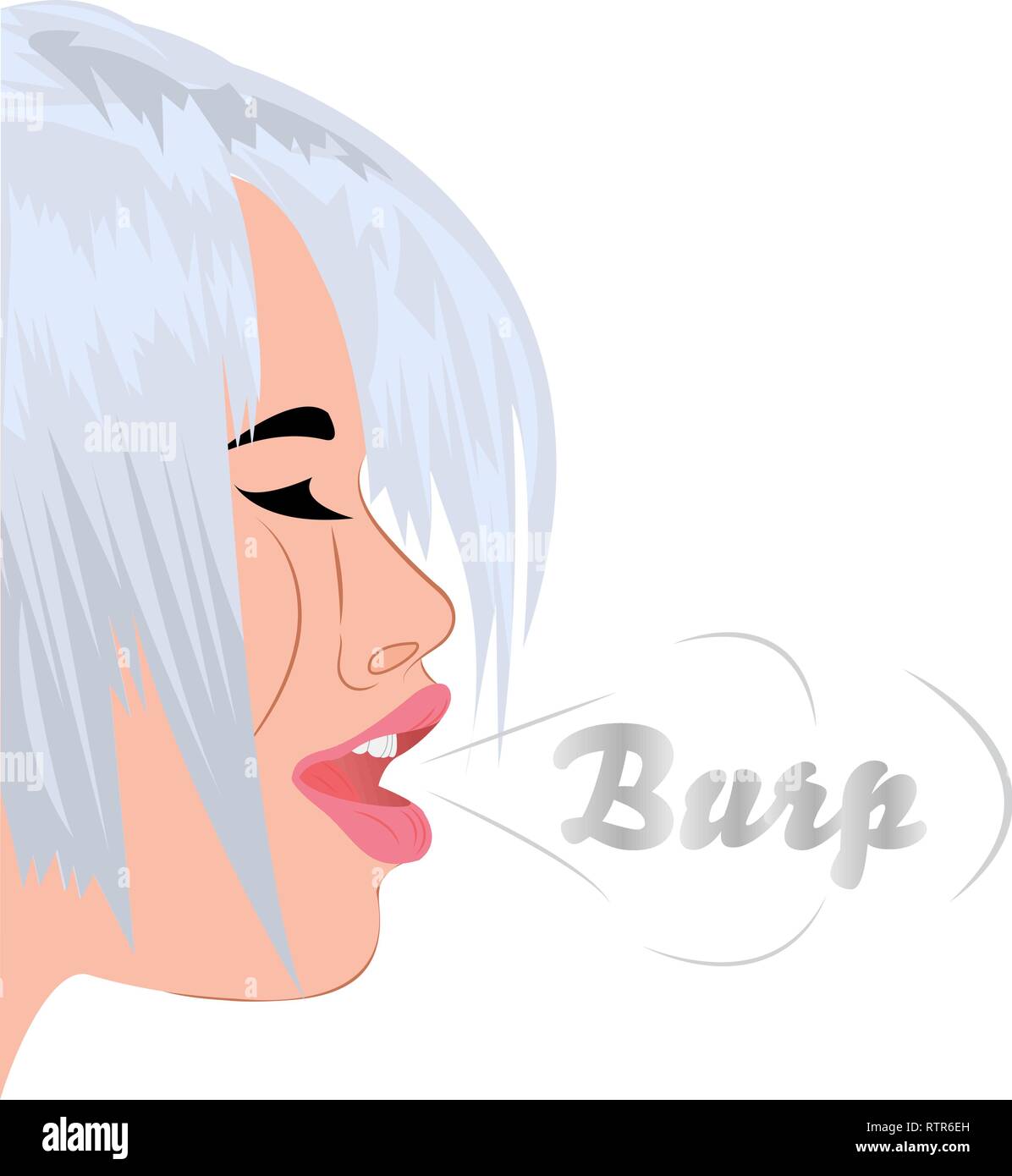 A burp from mouth of a girl vector illustration Stock Vector Image ...