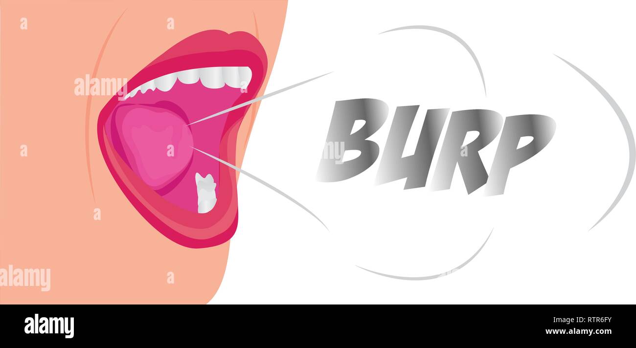 A burp from mouth of a girl vector illustration Stock Vector Image ...