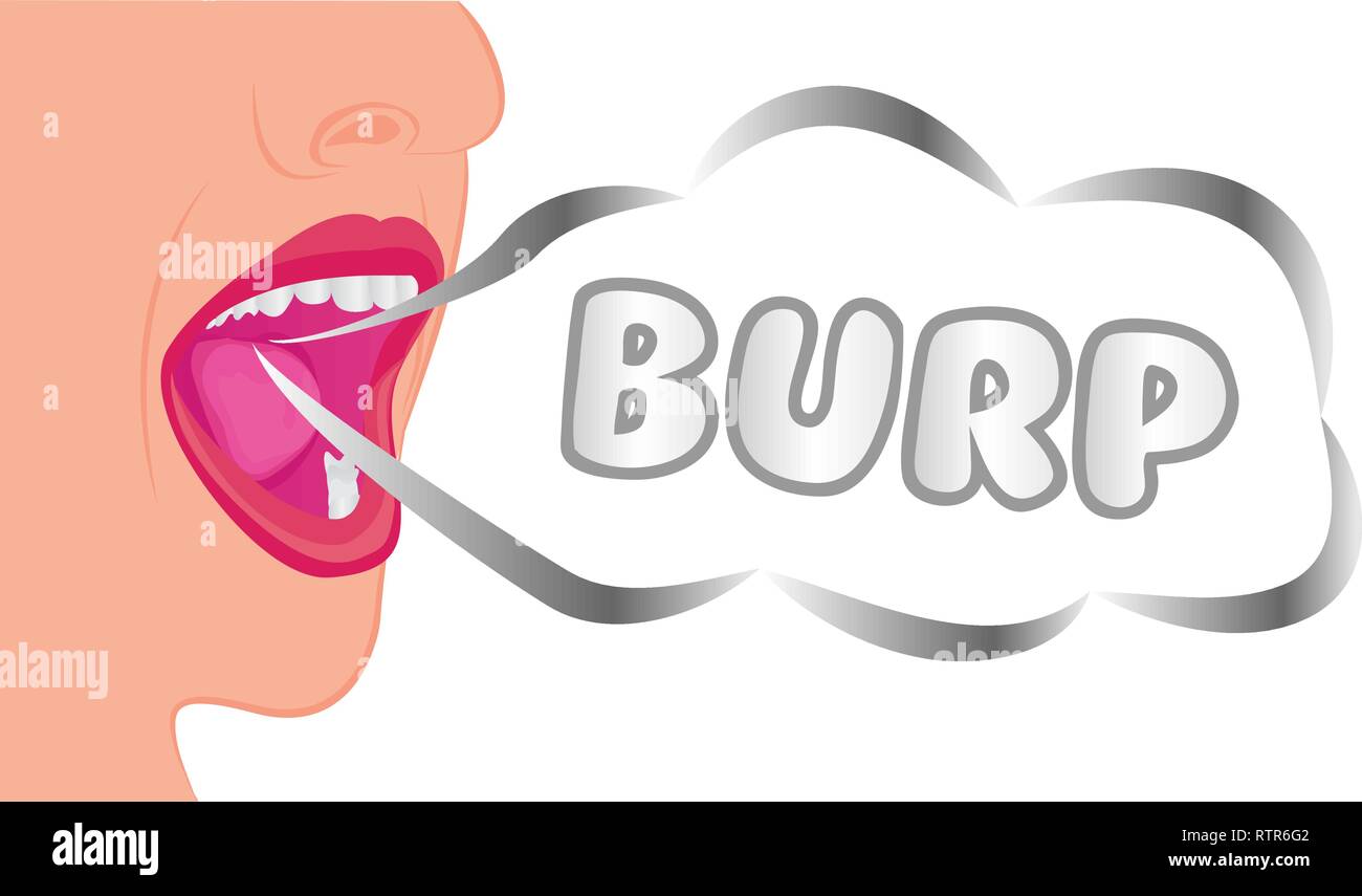 A burp from mouth of a girl vector illustration Stock Vector Image ...