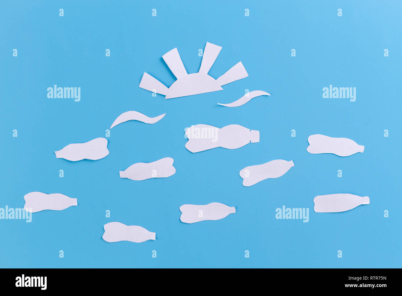 Plastic pollution in ocean concept. paper cut Stock Photo - Alamy
