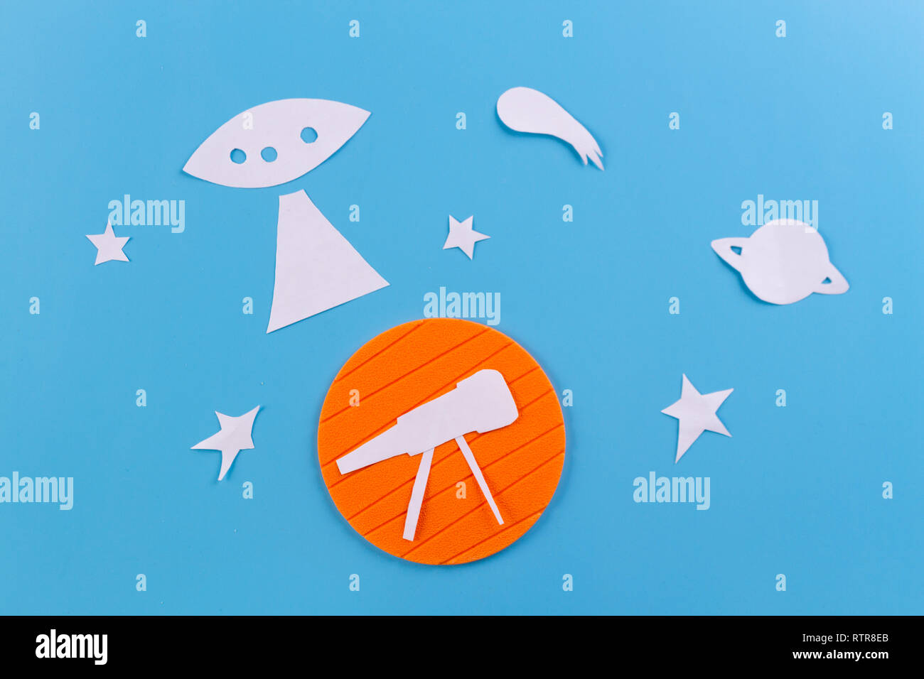 telescope and stary sky made from paper Stock Photo - Alamy
