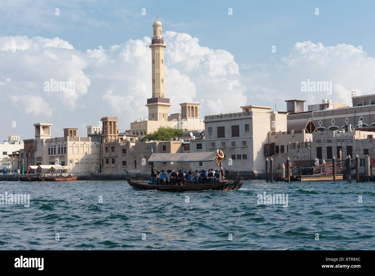 DUBAI, UAE-NOVEMBER 15, 2013: Ship in Port Saeed . The oldest ...