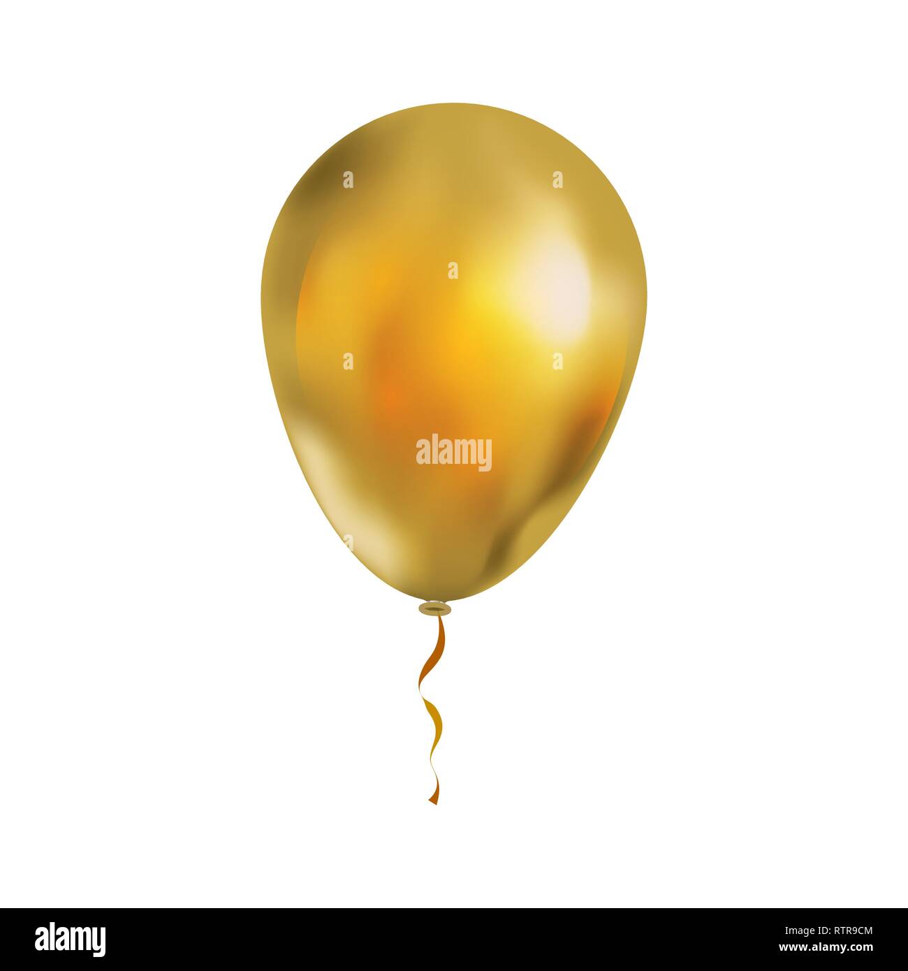 Bright luxury balloon in golden colour isolated on white Stock Vector ...
