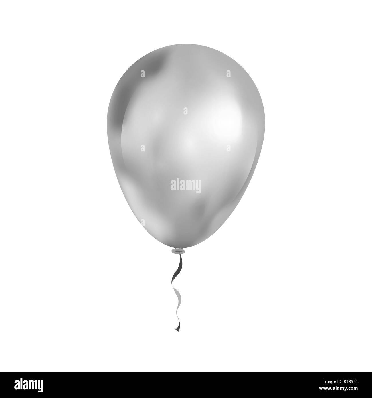Bright luxury balloon in silver colour isolated on white Stock Vector ...