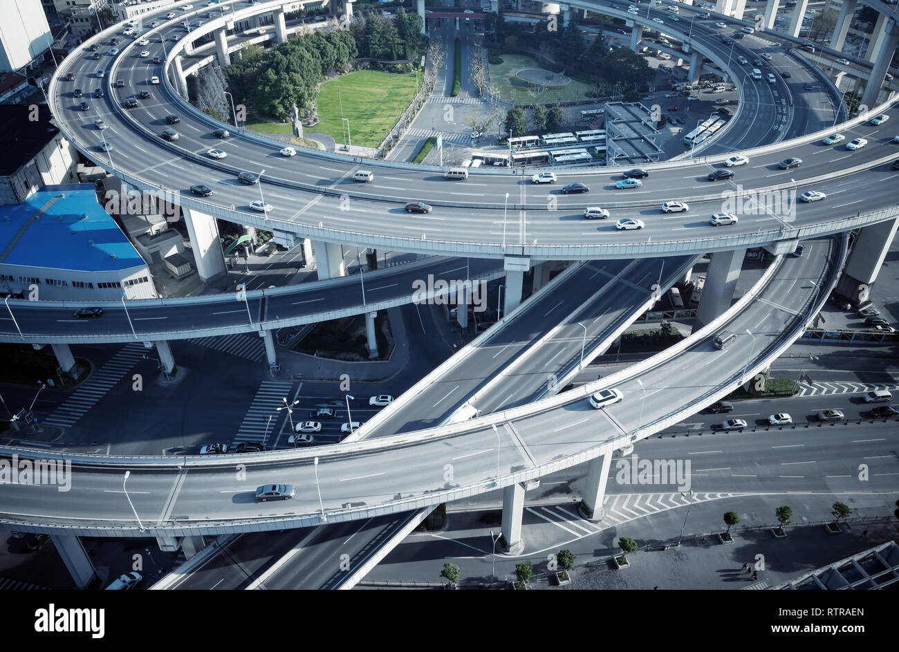 Round overpass, Shanghai, China Stock Photo - Alamy