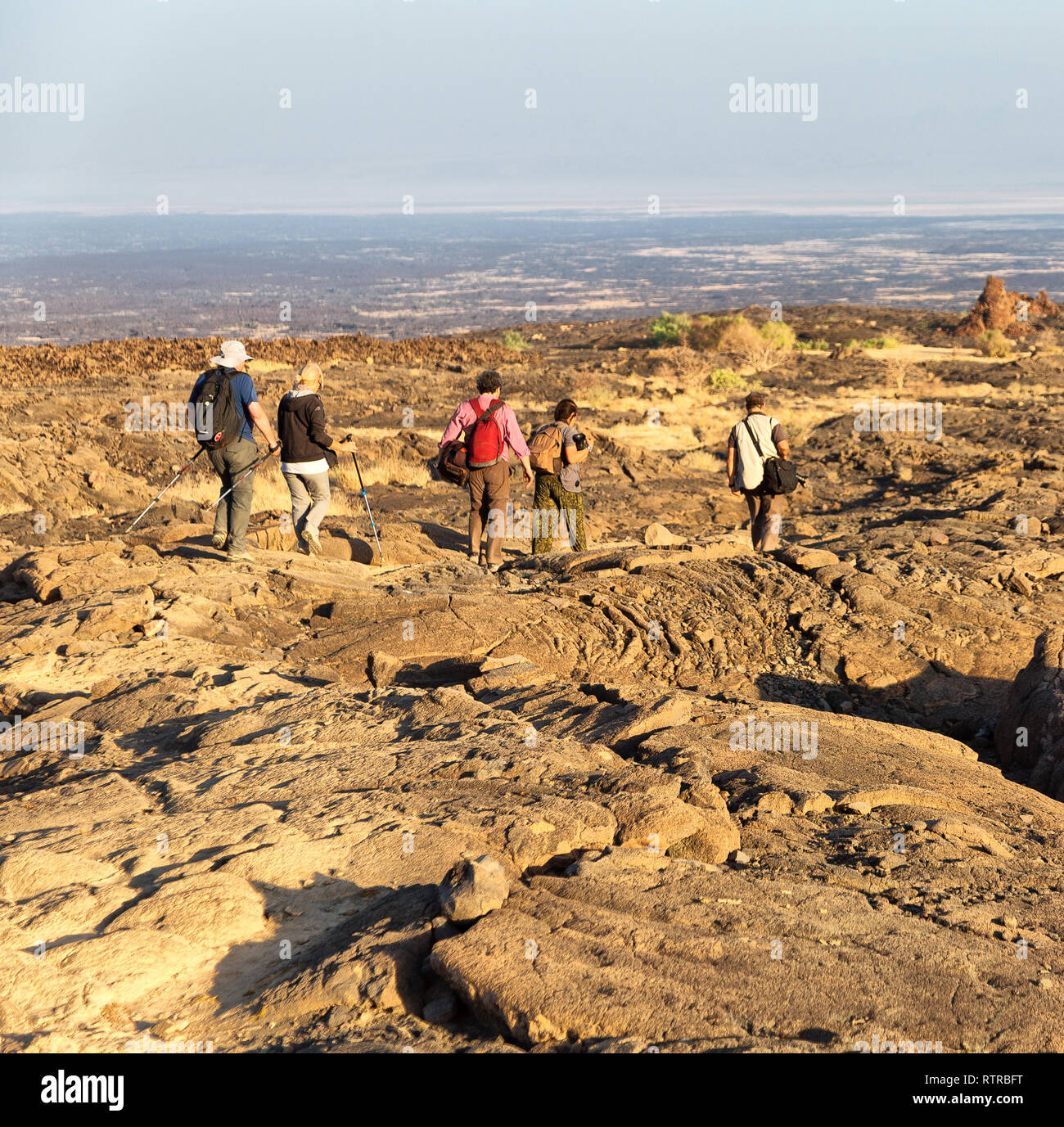 in danakil ethiopia africa the old backpacker people walking in the ...