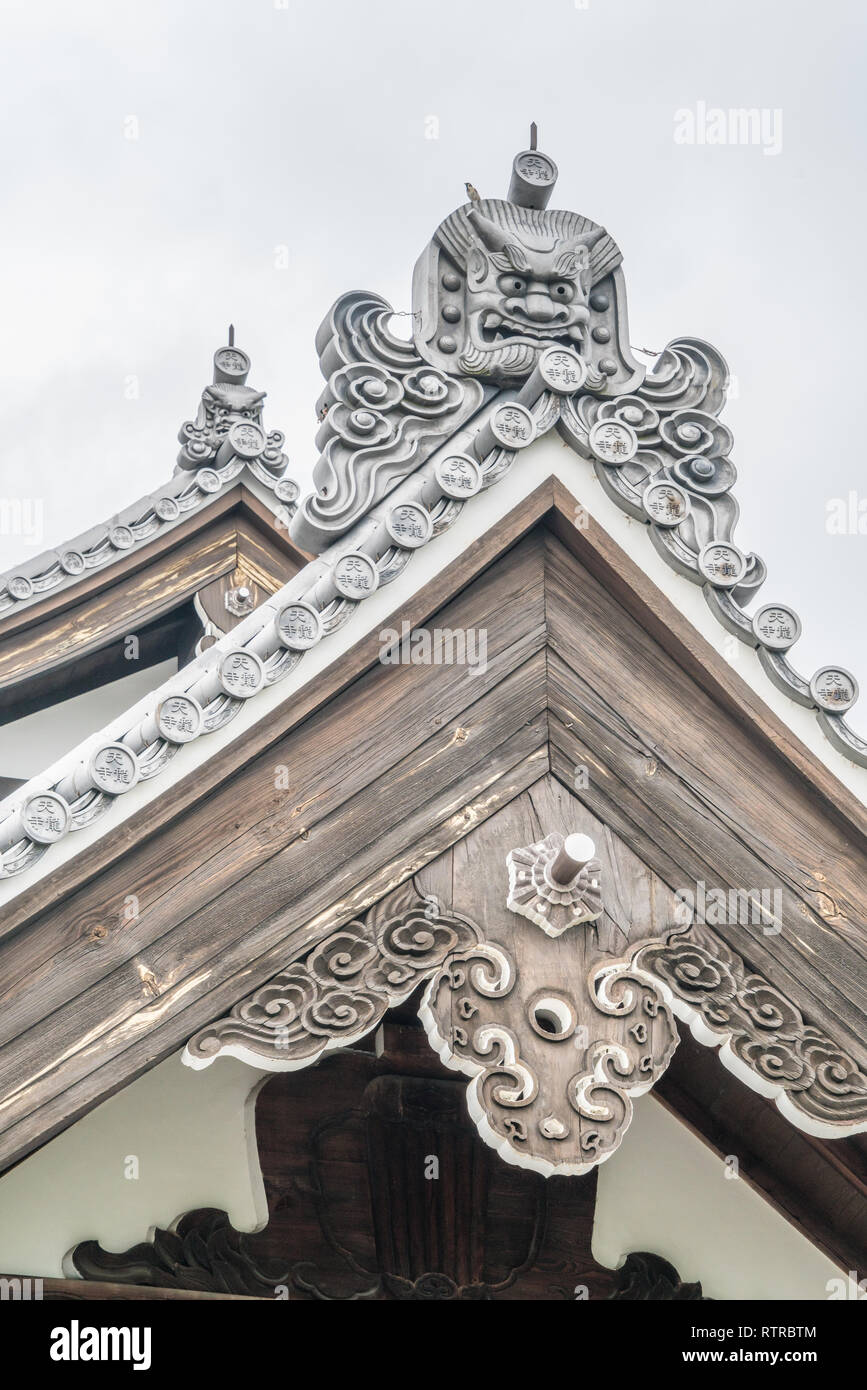 Kuri building of Tenryu-ji Temple Complex. Located in Kyoto. Onigawara ...