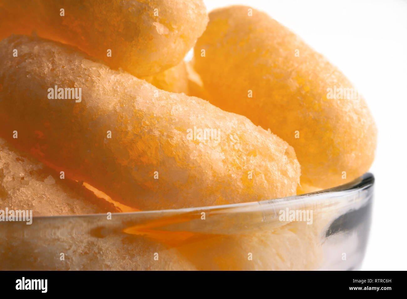 Airy Crisps, Corn Puffs, Puffcorn Snacks in a Glass Bowl on Clear ...