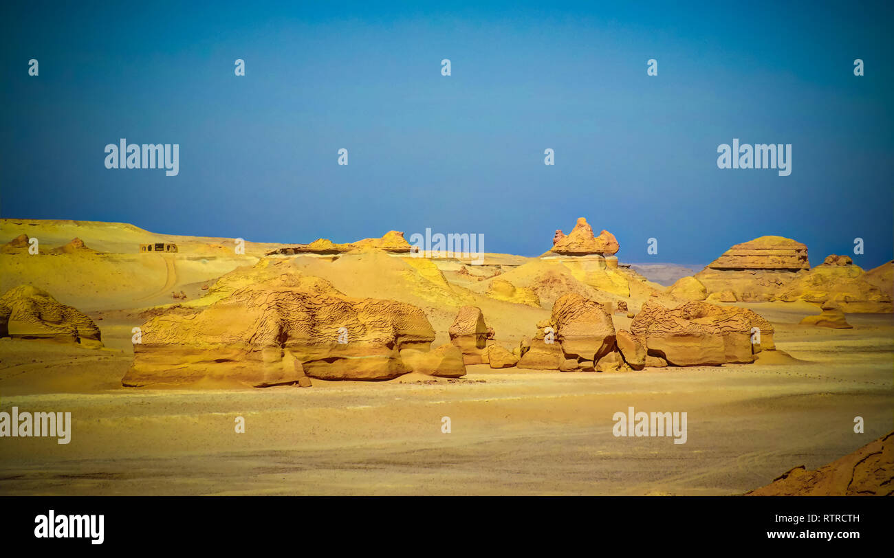 Nature sculpture in Wadi Al-Hitan aka Whales Valley in Egypt Stock ...