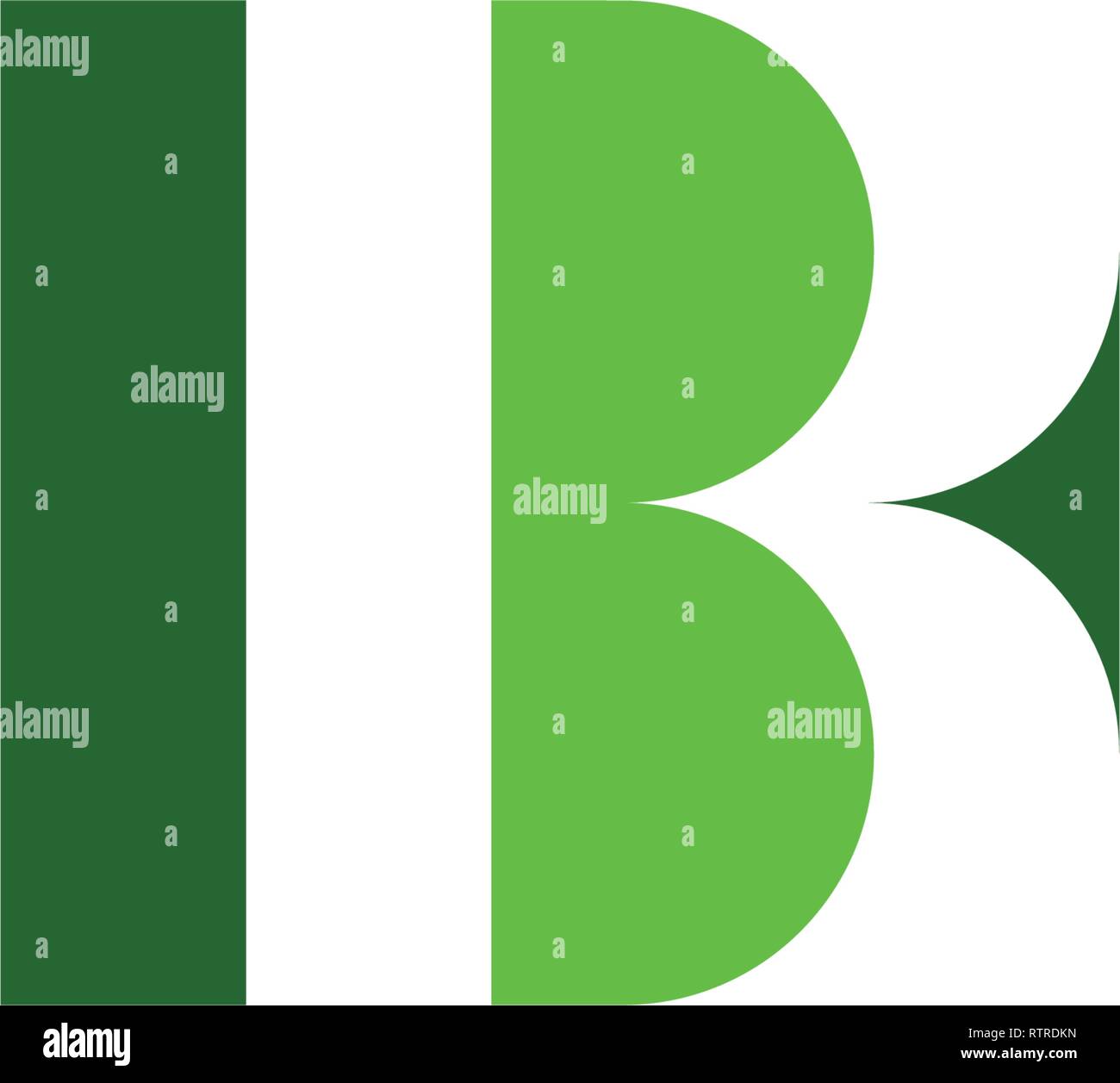 b logo green icon letter sign design element Stock Vector Image & Art ...