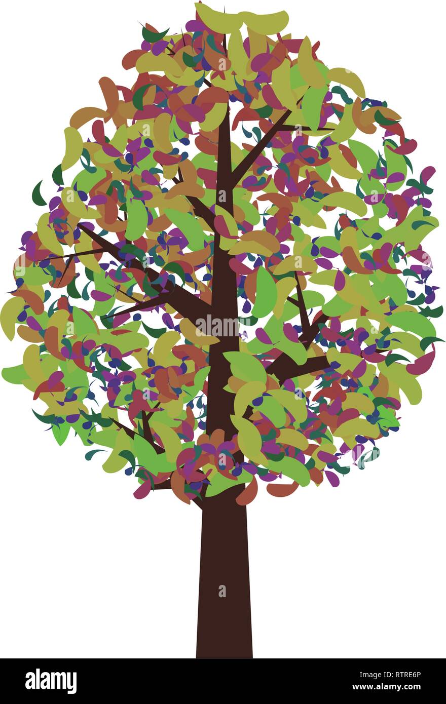 colorful abstract tree illustration vector Stock Vector Image & Art - Alamy