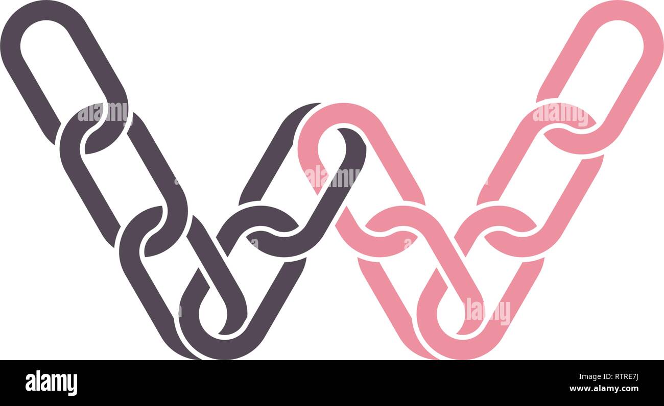 connection link letter w chain vector Stock Vector Image & Art - Alamy