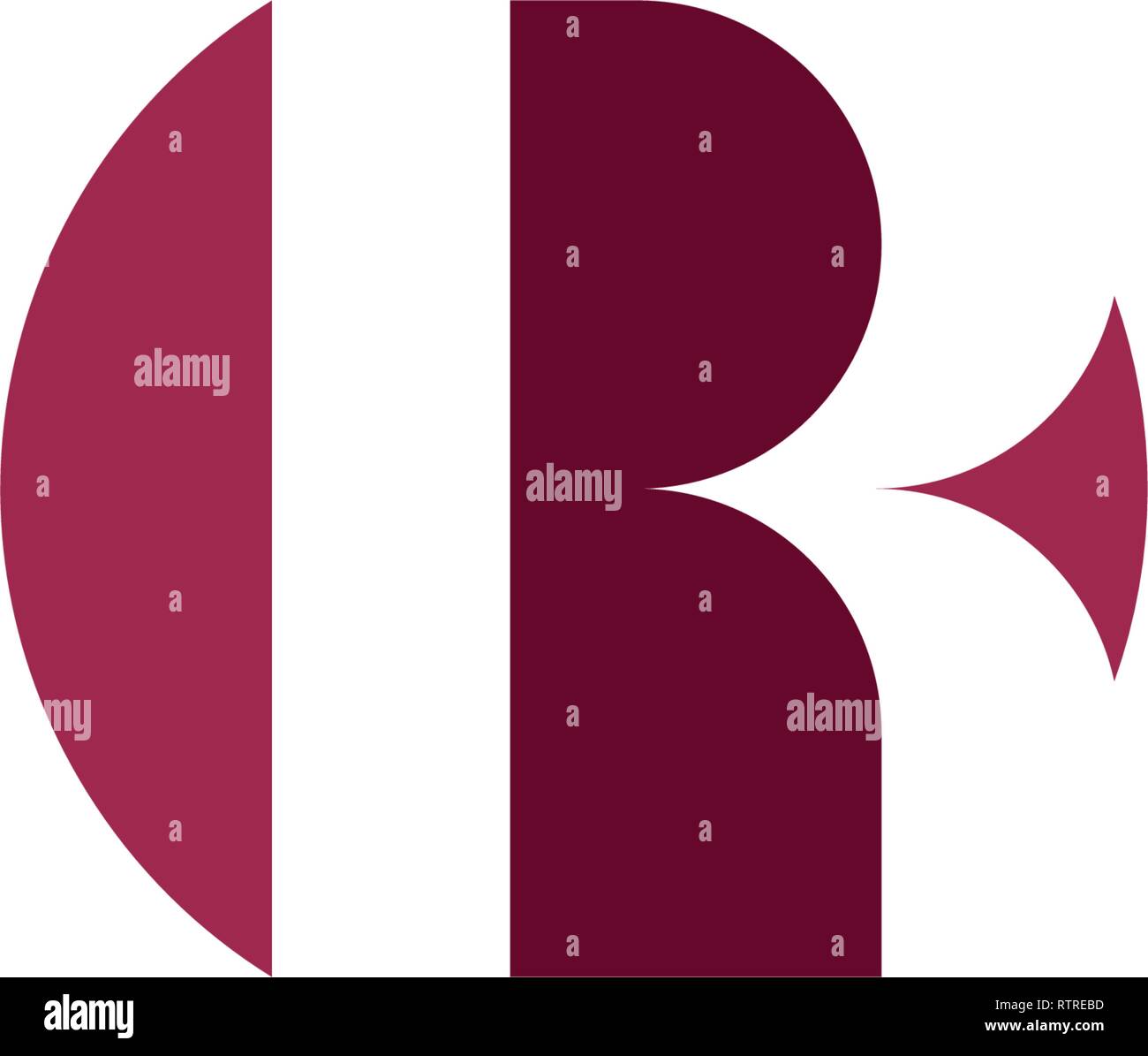 dark red r icon vector logotype design element Stock Vector Image & Art ...