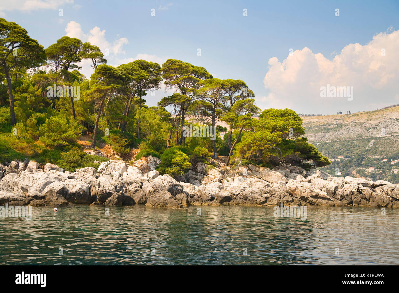 Croatian landscape - view from Locrum Island Stock Photo - Alamy