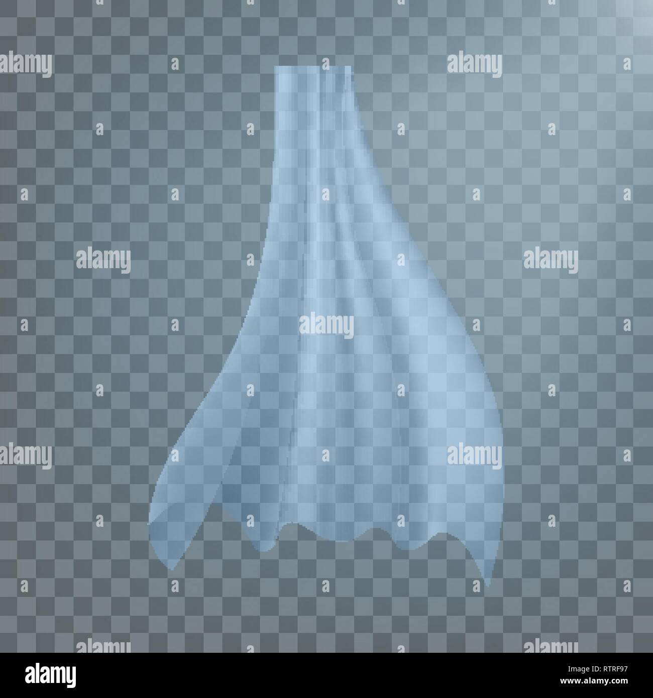 Fluttering White Cloth Vector. Curved Icon. Twisted Effect. Wavy ...