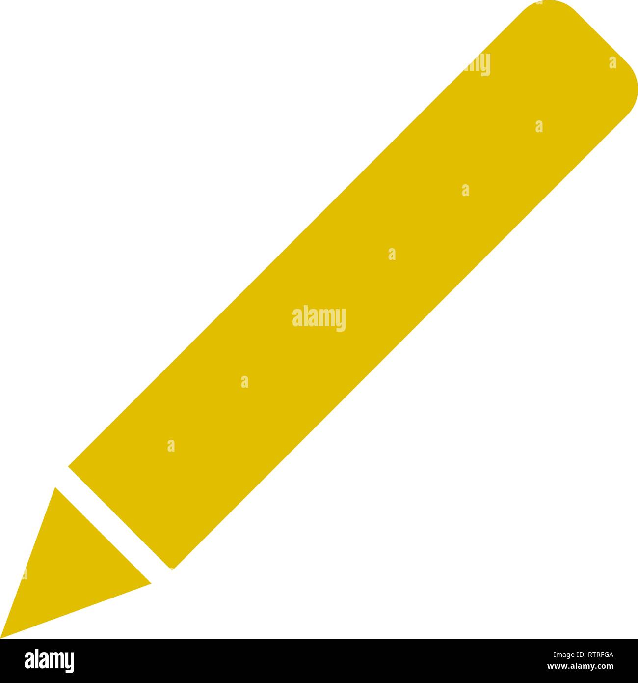 Pencil symbol icon - golden simple, isolated - vector illustration ...
