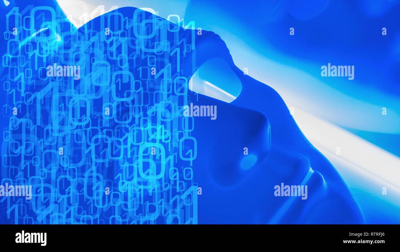 Big data and ai robot experiment, computer hacker security system Stock ...