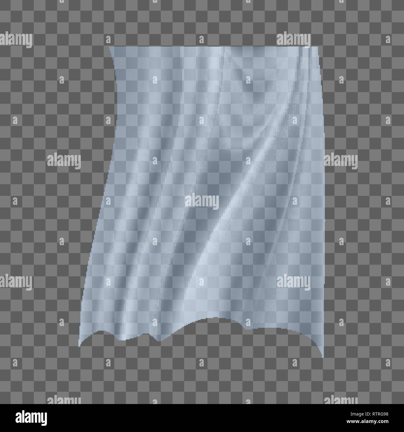 Fluttering White Cloth Vector. Curved Icon. Twisted Effect. Wavy ...