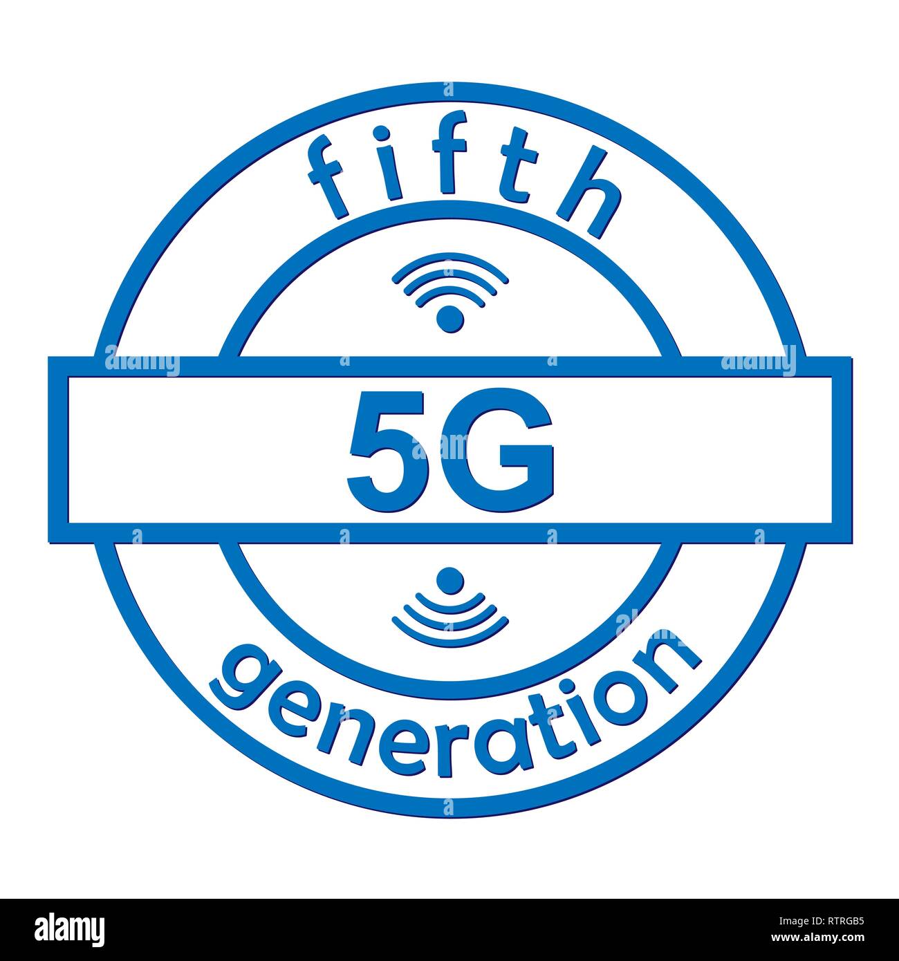 Design with the inscription 5G fifth generation, for design and ...