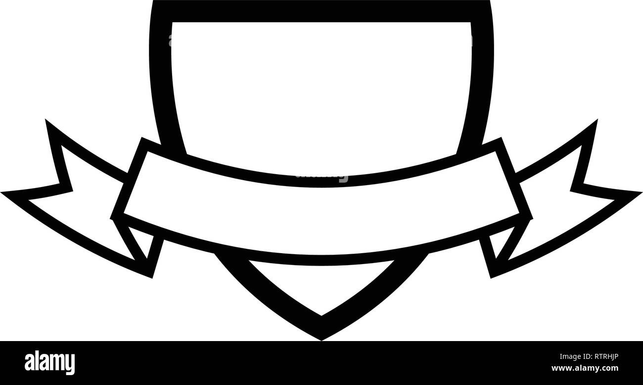 Crest shield with ribbon icon design template vector isolated Stock ...