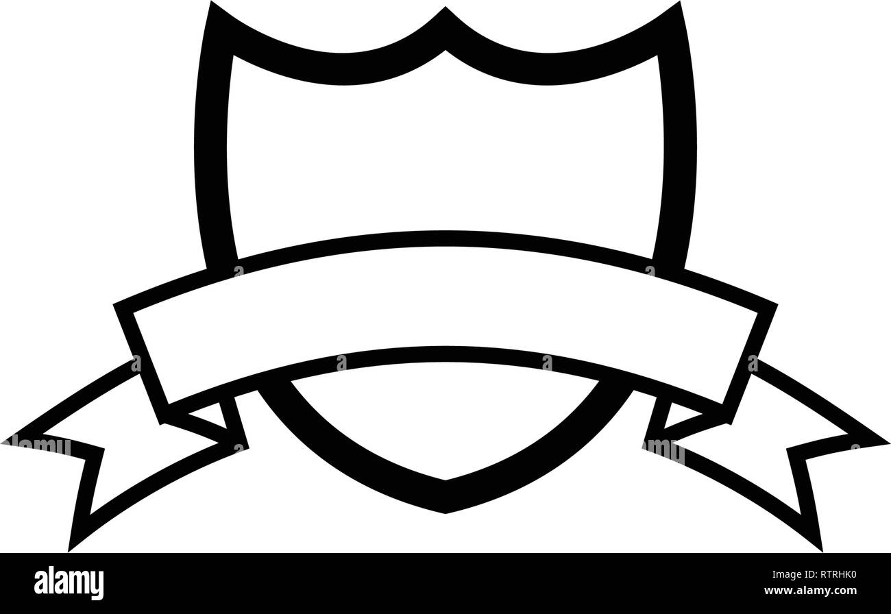 Crest Shield With Ribbon Icon Design Template Vector Isolated Stock