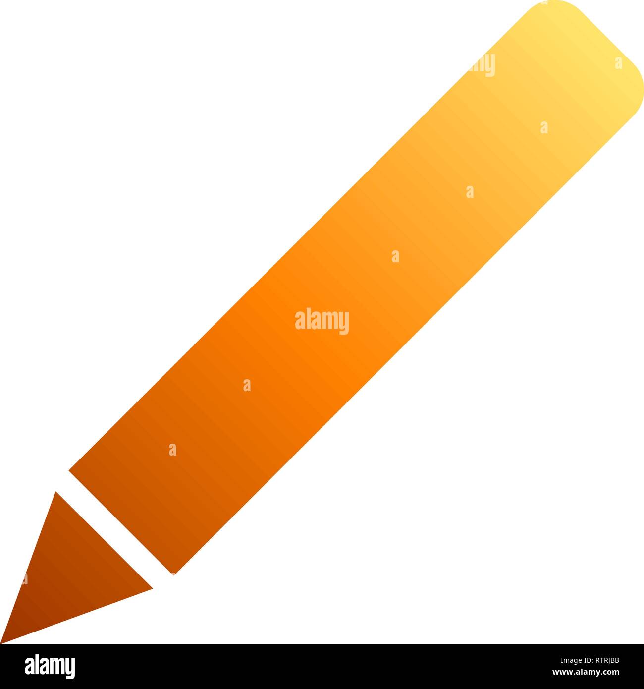 Pencil symbol icon - orange gradient, isolated - vector illustration ...
